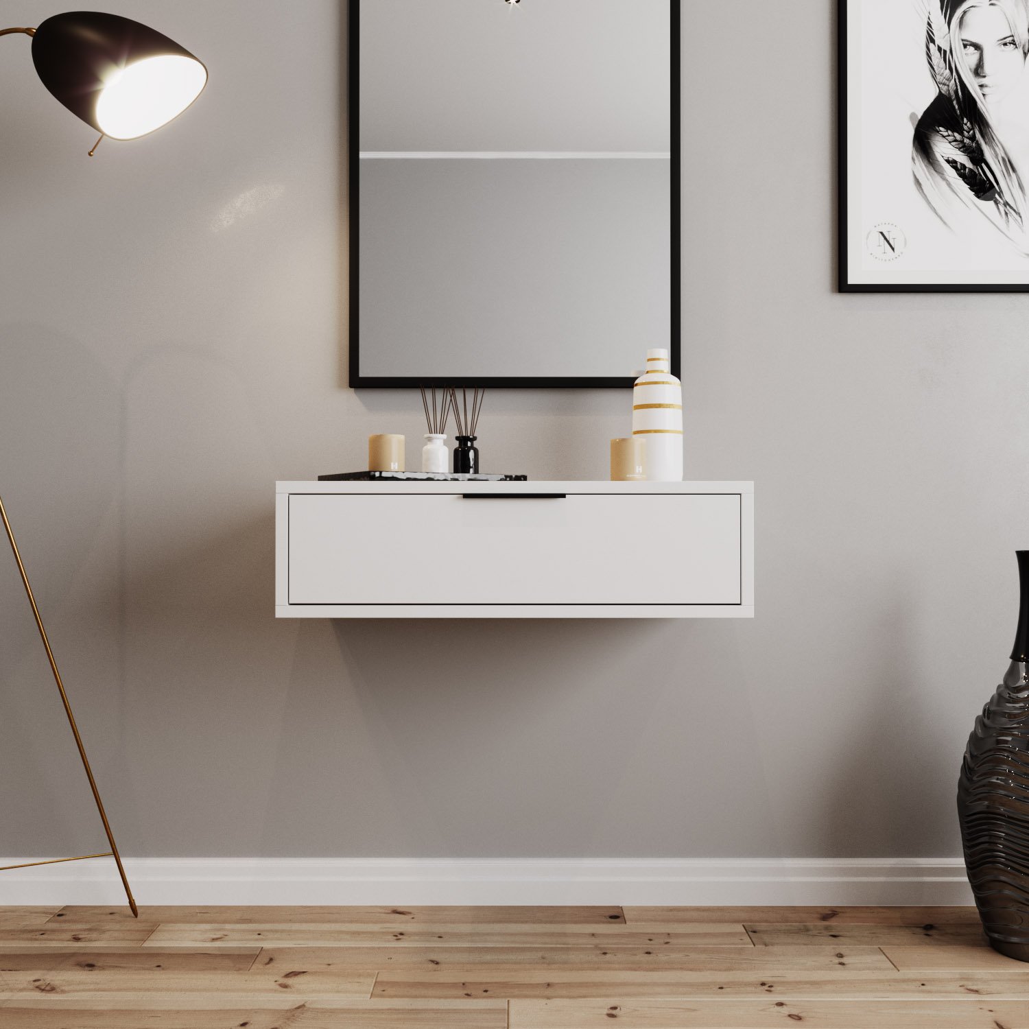 Boudoir Table D4.2, Makeup Vanity, Floating Makeup Vanity, Console ...