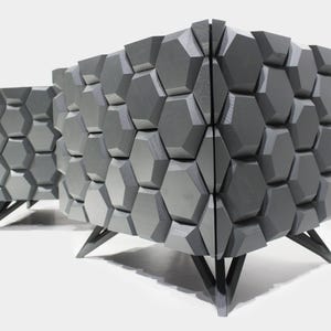 Bedside Table Hexagon. Designer Cabinet With Two Drawers - Etsy