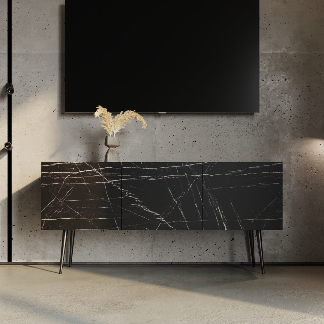 TV Stand MARBLE 02, Tv Board, Storage Cabinet, Mobile Tv, Cabinet Door ...