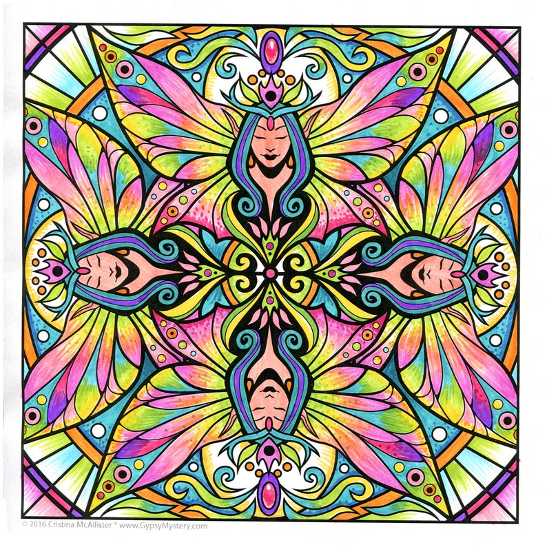 Single Coloring Page - Fairy Magic Mandala Design - Download, Print ...