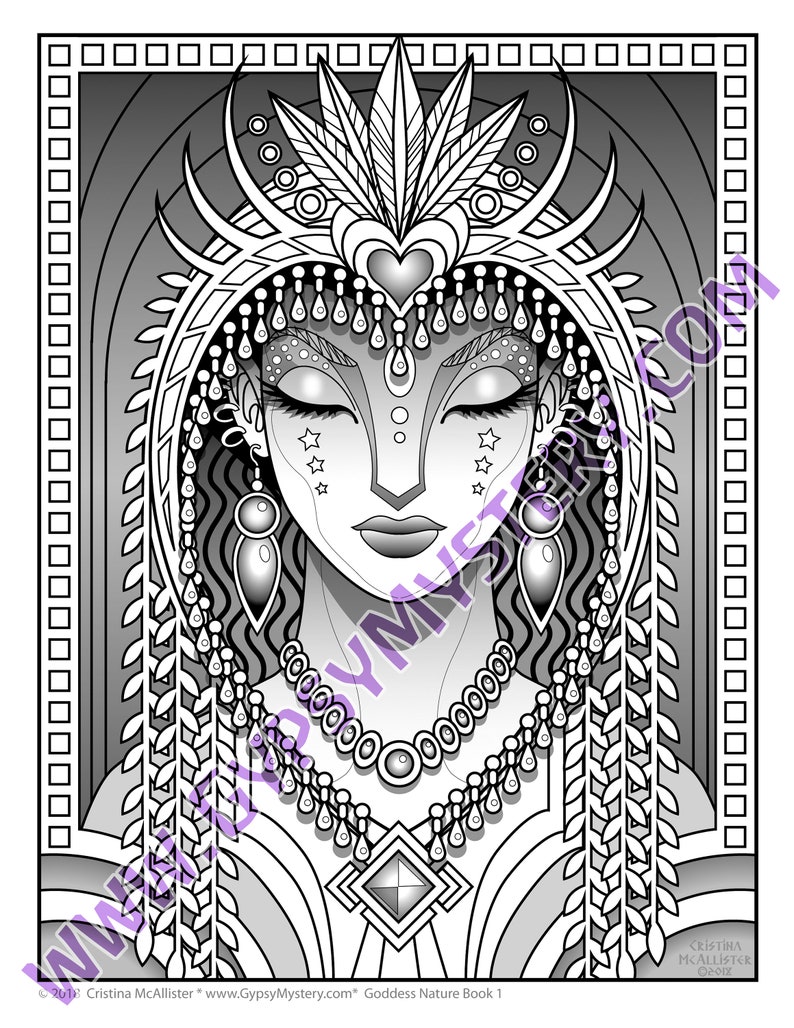 Goddess Nature Book 1 Digital Download 21 Mystical Coloring | Etsy