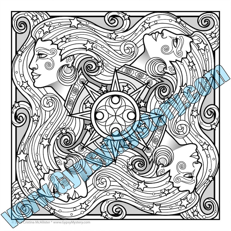 Mandala Carnival Print Pack #2, 12 Coloring Pages, Adult Coloring Book ...