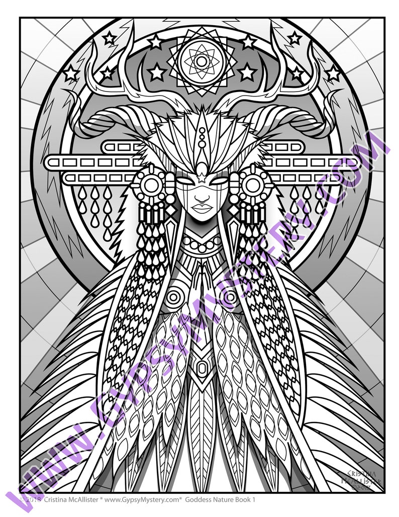 Goddess Nature Book 1 Digital Download 21 Mystical Coloring | Etsy