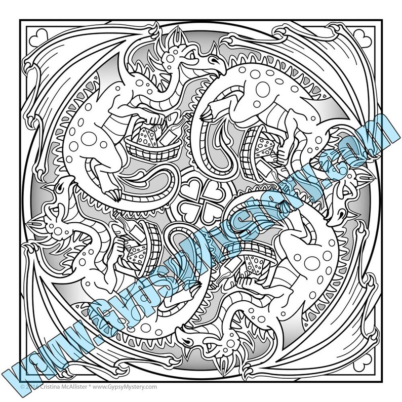 Mandala Carnival Print Pack #2, 12 Coloring Pages, Adult Coloring Book ...