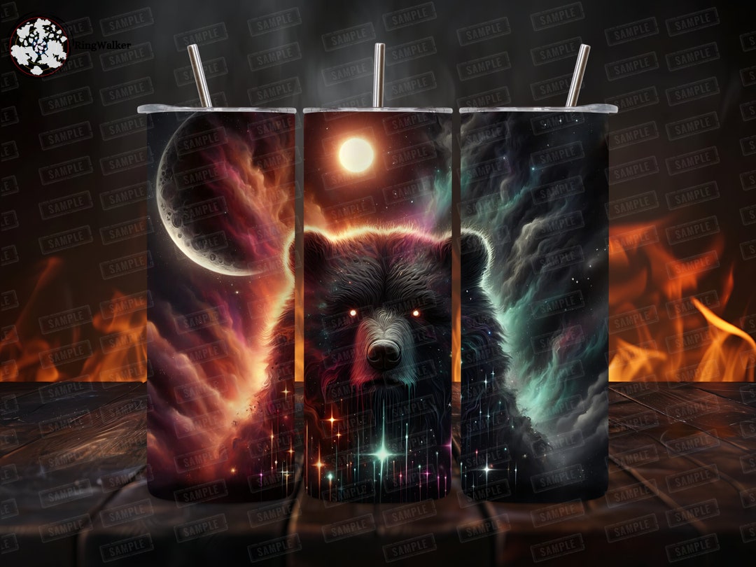 Digital - Tribal Bear Astral Guardian Wrap,dark Fantasy Tumbler Wrap ...