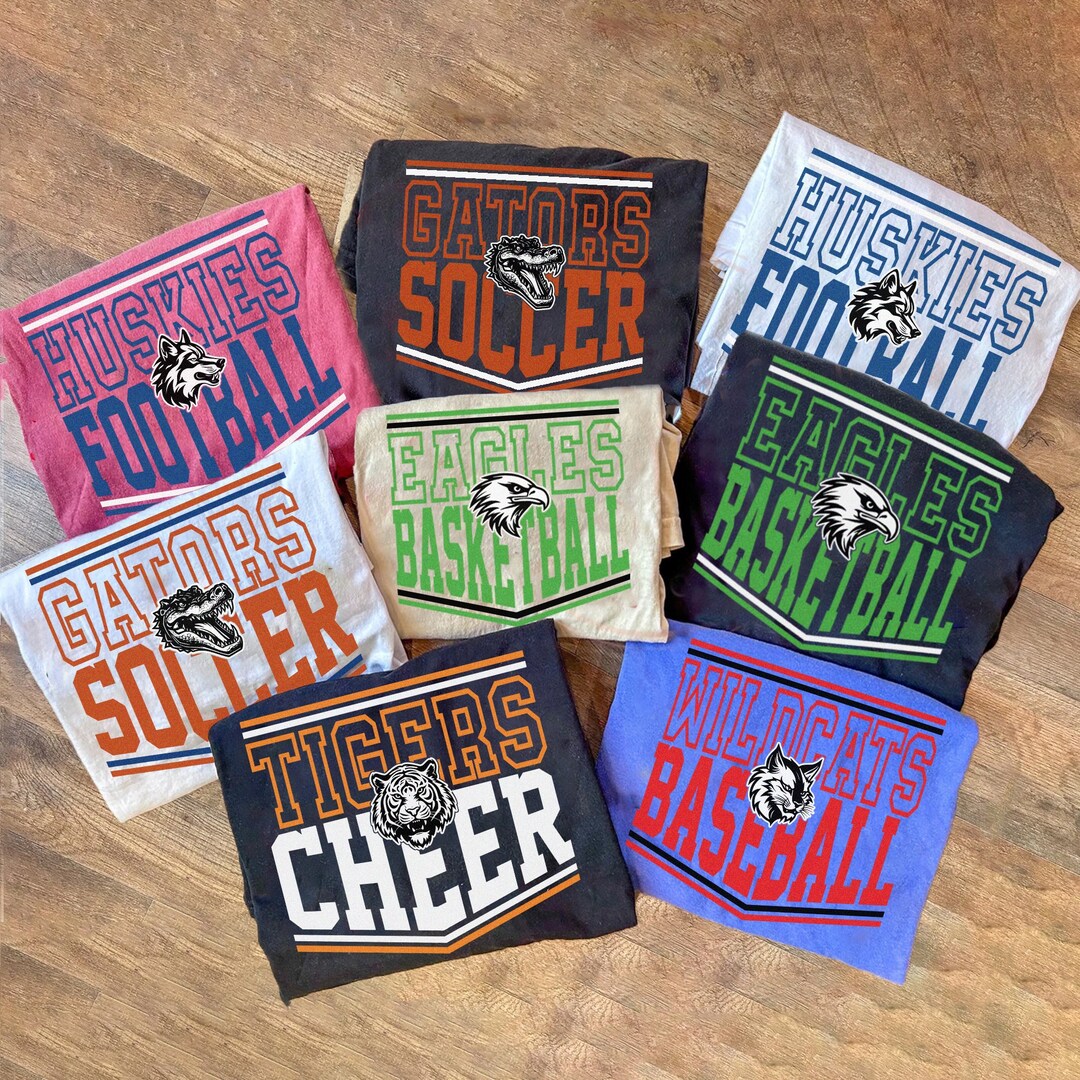 Custom Mascot Football Shirt for Women, Personalized School Team Name ...