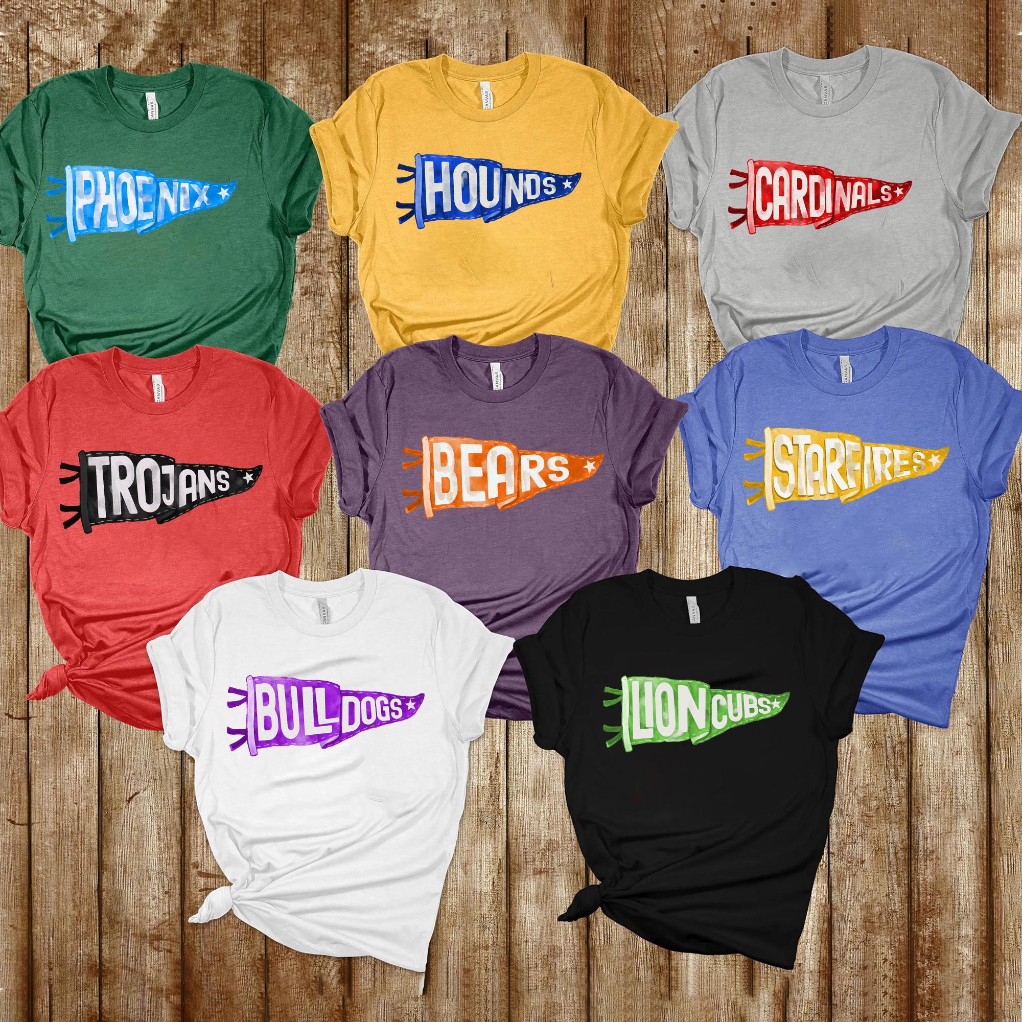 Custom Watercolor Pennant Shirt, High School College Football ...