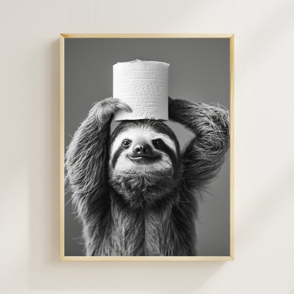 Sloth Print for Bathroom - Etsy