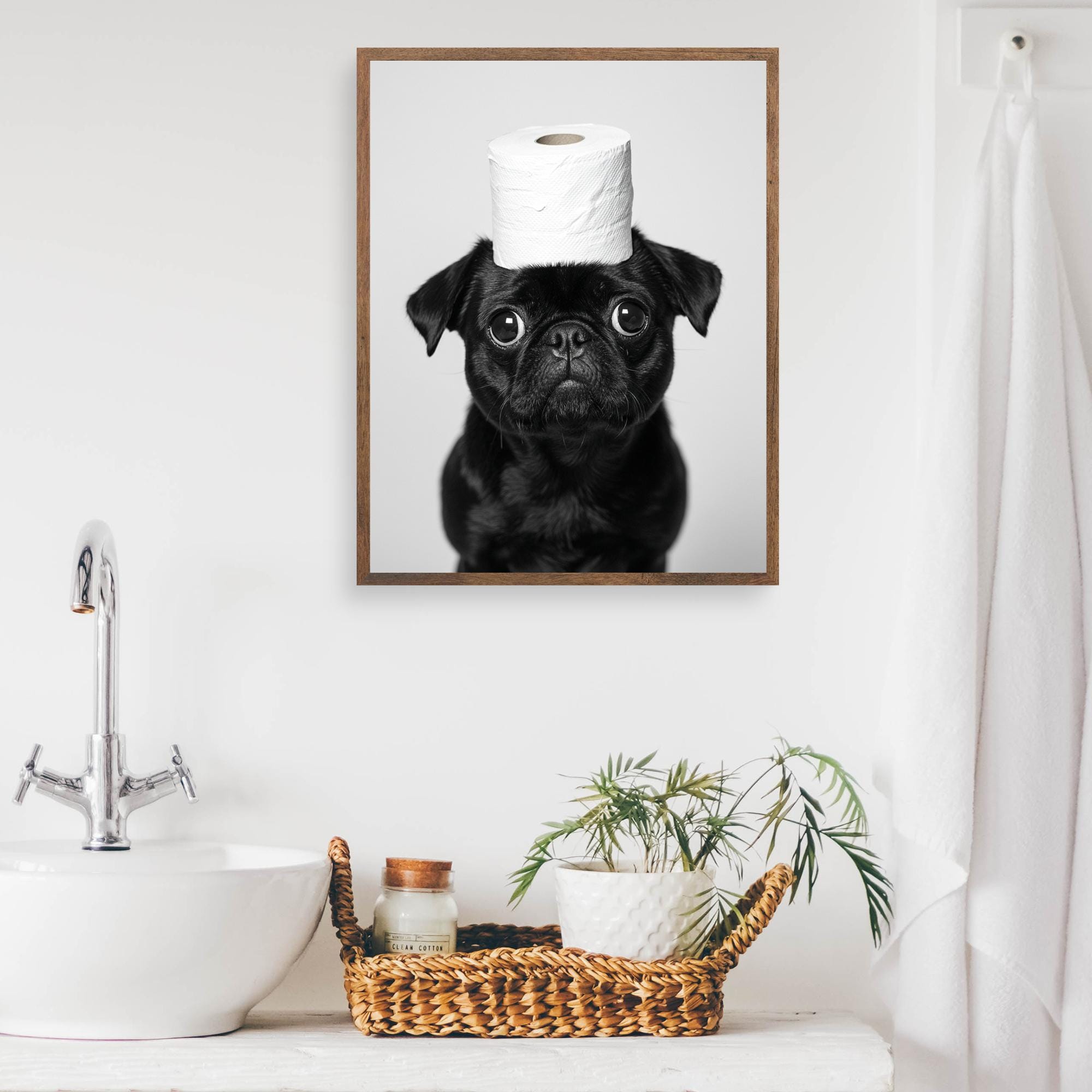 Funny Pug Bathroom Art Print, Toilet Paper Humor (digital Download) - Etsy