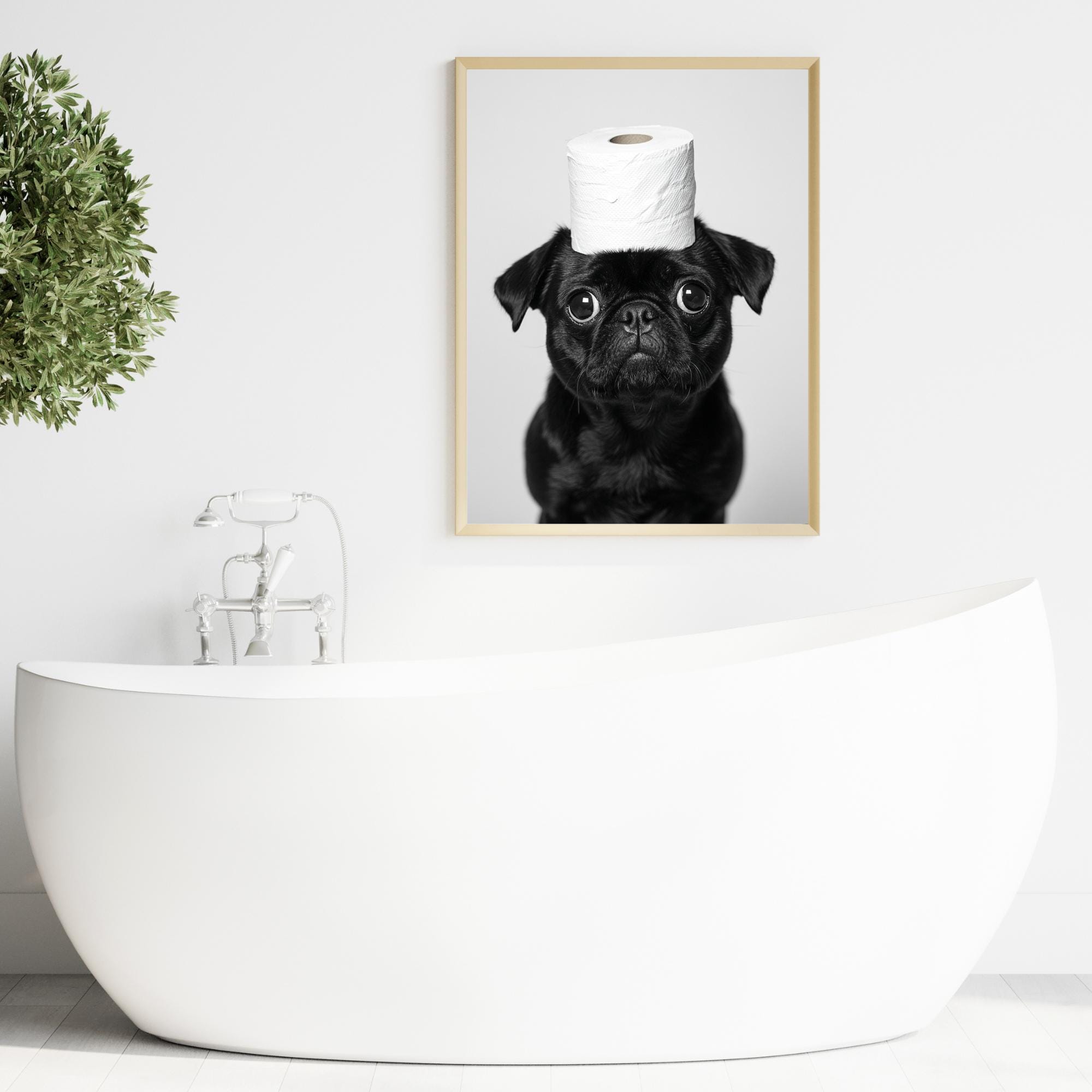 Funny Pug Bathroom Art Print, Toilet Paper Humor (digital Download) - Etsy