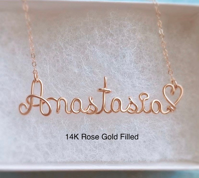 Dainty Custom Wire Name Necklace, Wire Name Necklace, Personalized Name ...