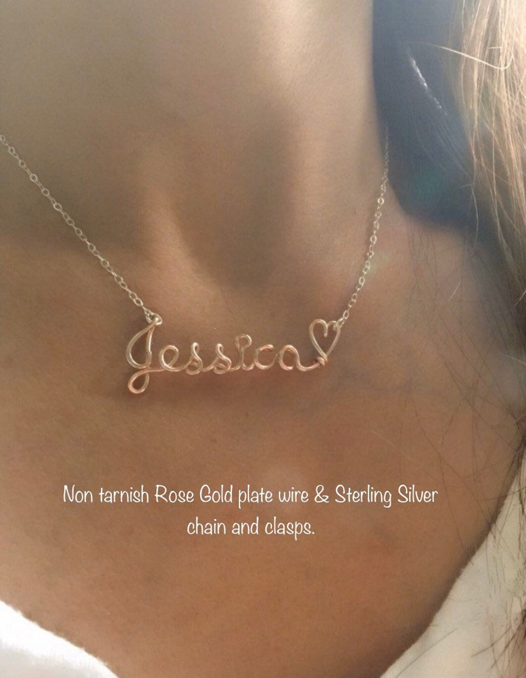 Dainty Custom Wire Name Necklace, Wire Name Necklace, Personalized Name ...