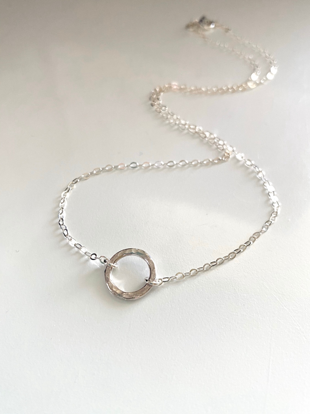 Sterling Silver Circle Necklace, Sterling Silver Ring Necklace ...