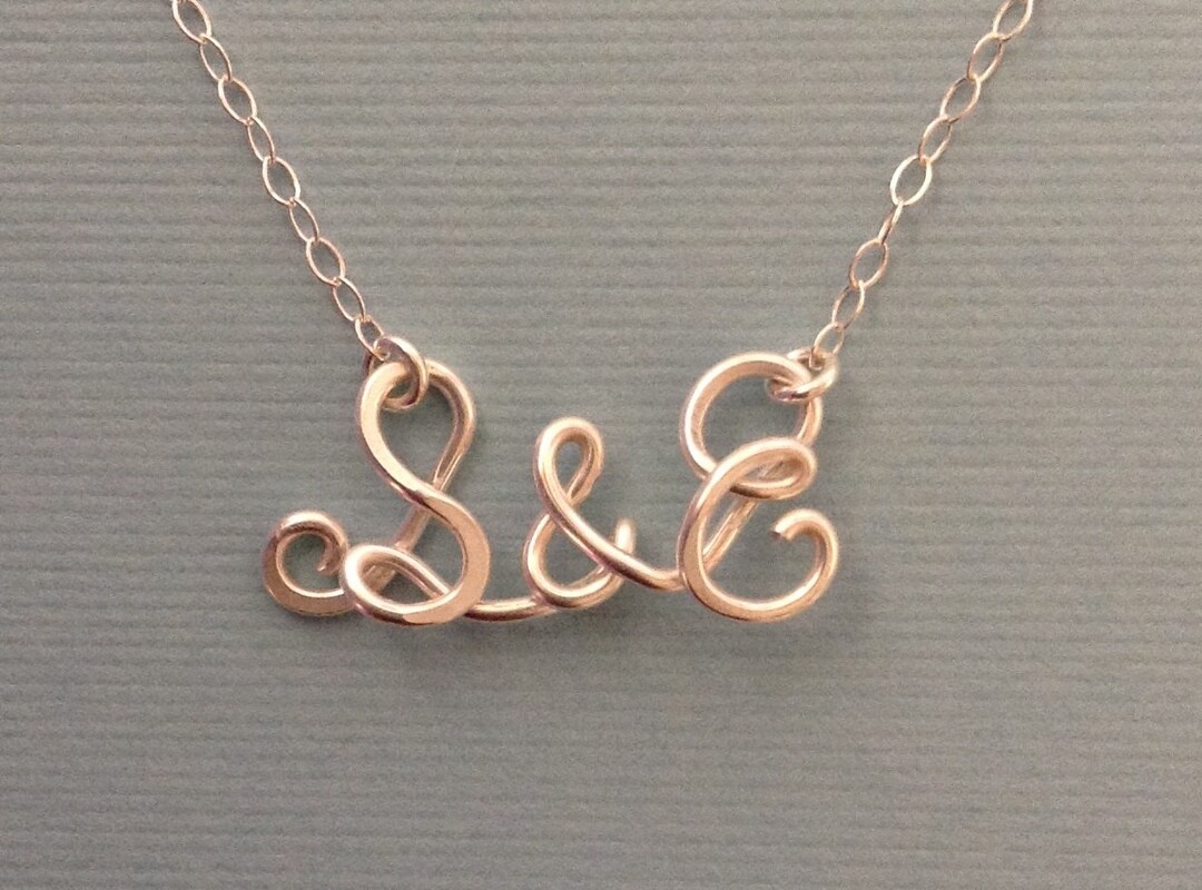 Initial&initial Necklace, Personalilzed Initial Necklace, Two Lovers ...