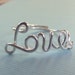 Love Ring With Crystal, Love Ring in Sterling Silver, Adjustable Love ...