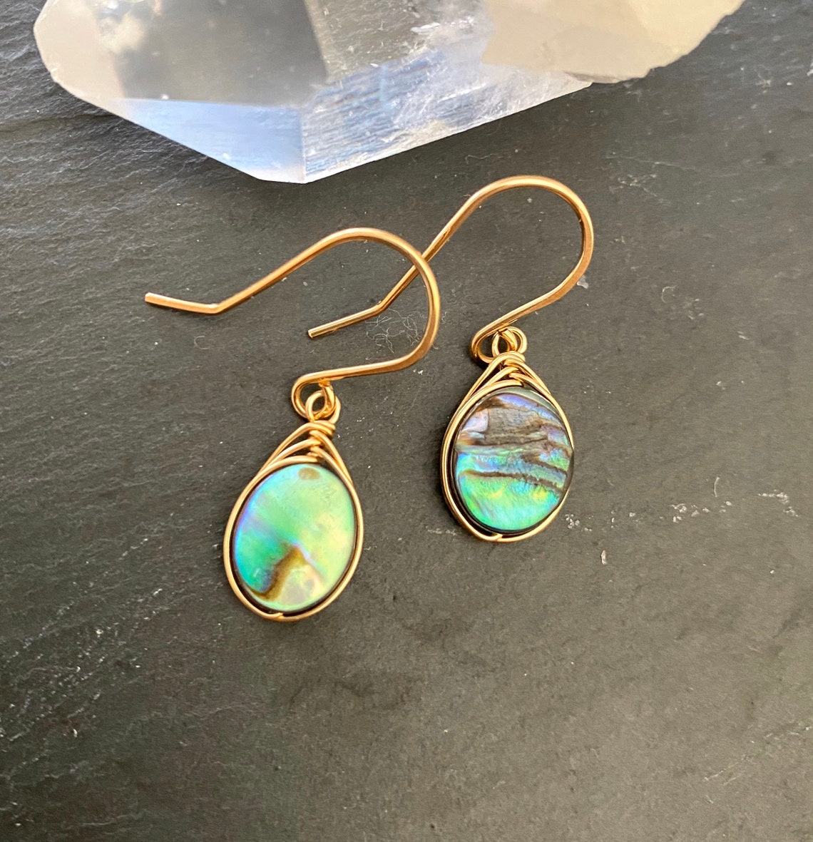 Abalone Shell Earrings Abalone Shell Drop Earrings - Etsy