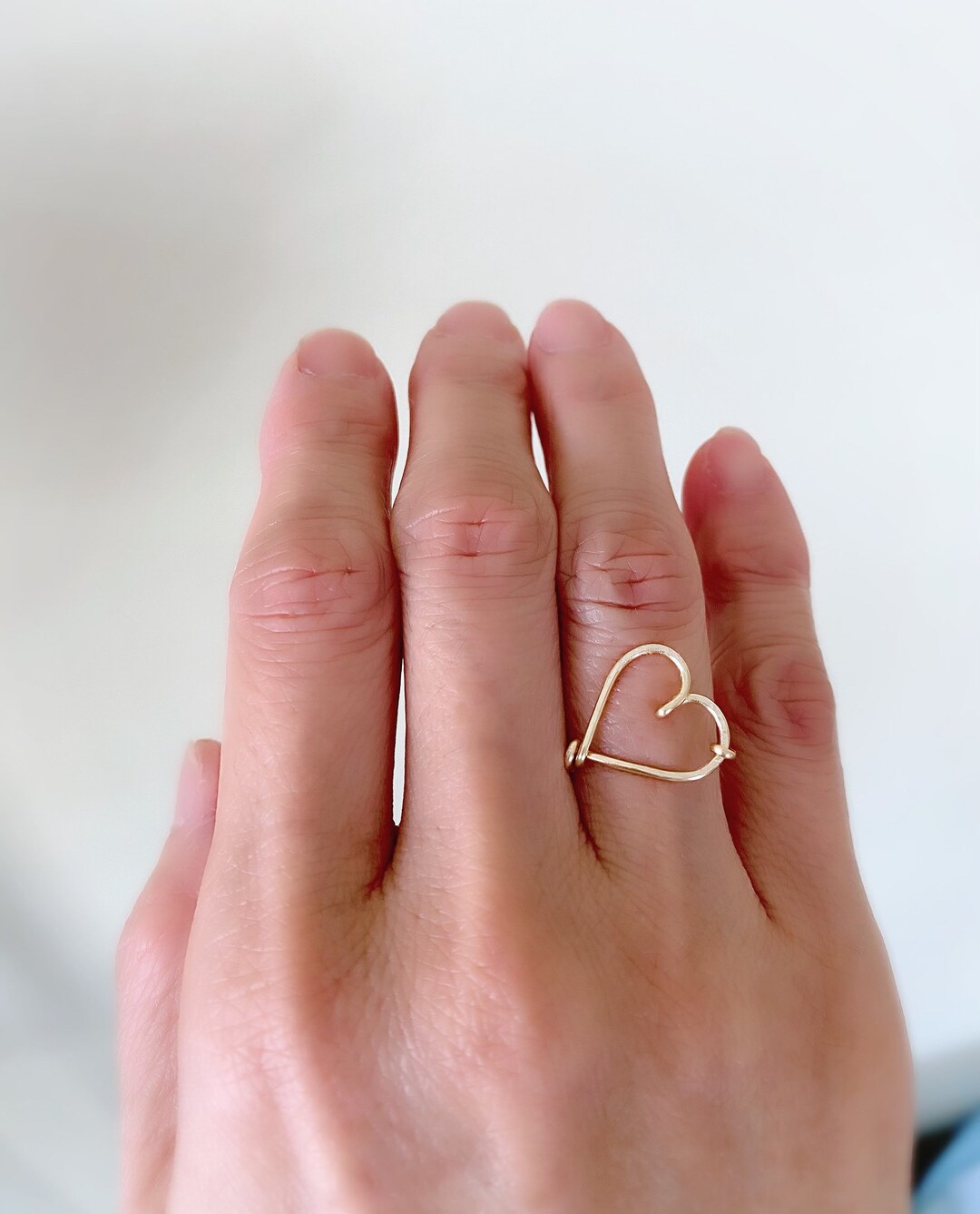 Large Heart Ring, Heart Ring in 14k Gold Filled, Sideway Heart Ring ...