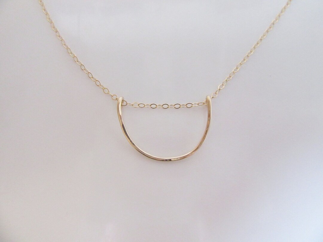 Half Moon Necklace, 14k Gold Filled, 14k Rose Gold Filled, Sterling ...