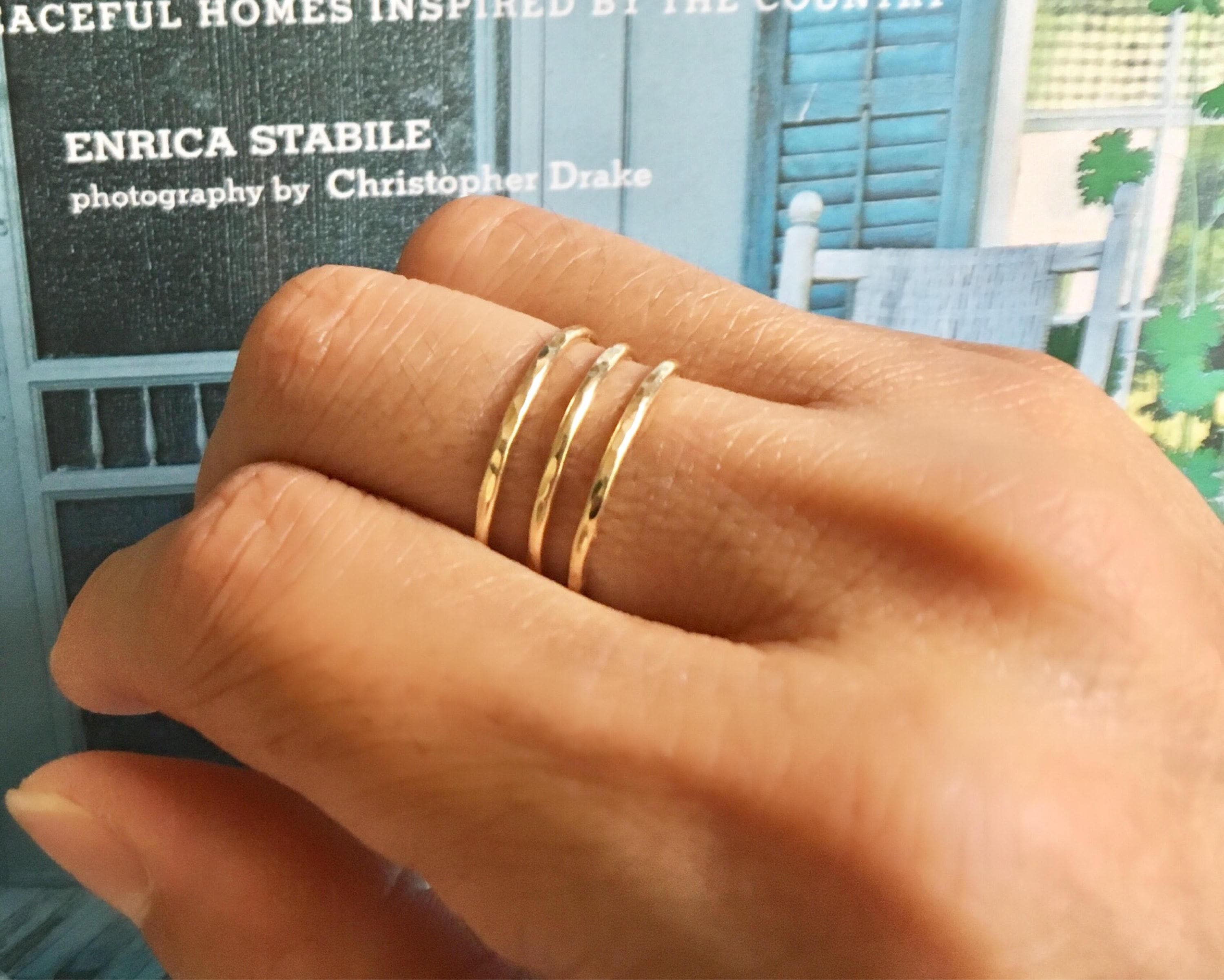 Wire wrapped triple band 14k gold filled | Etsy