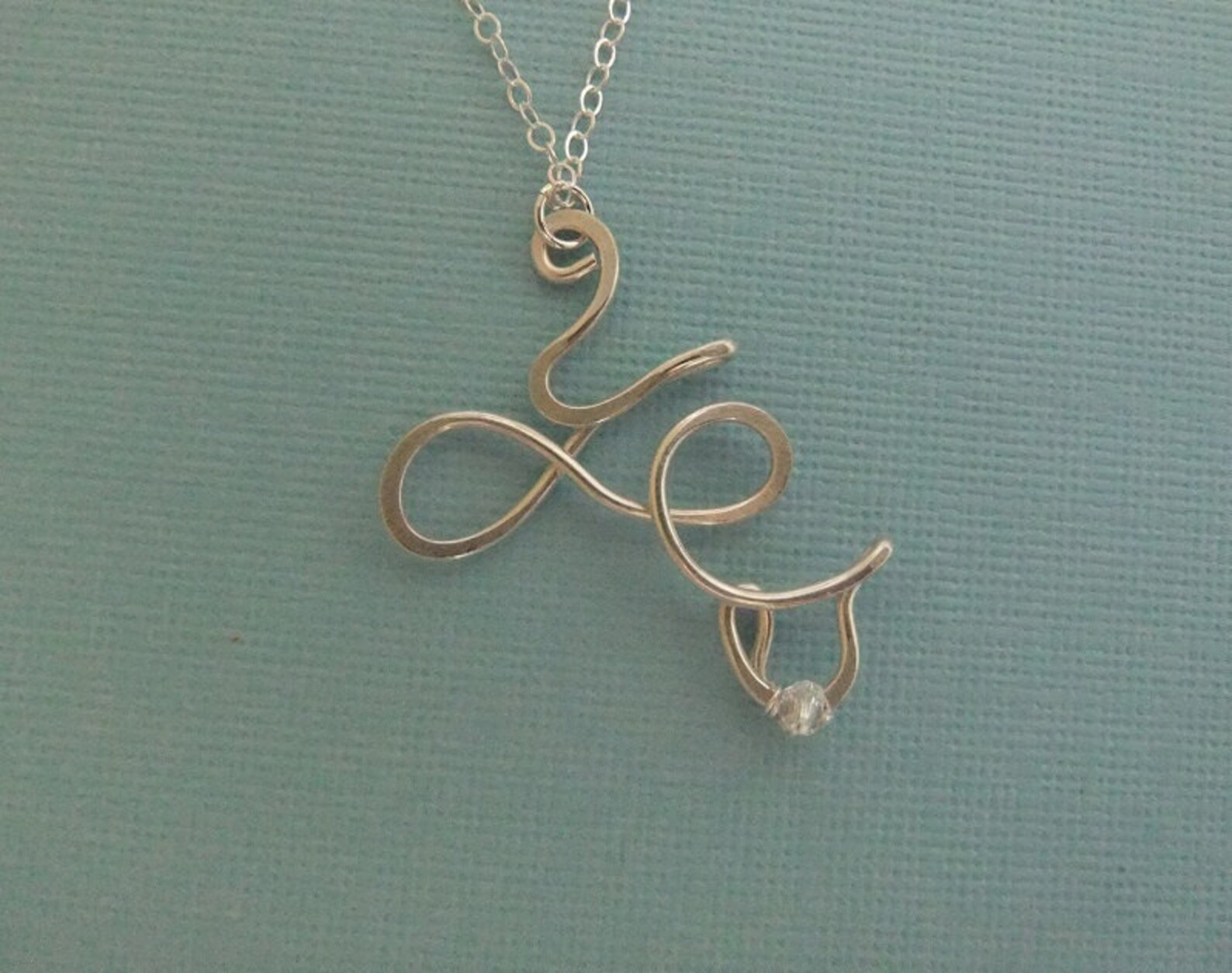 YES Necklace With Crystal Sterling Silver Yes Necklac Wire - Etsy