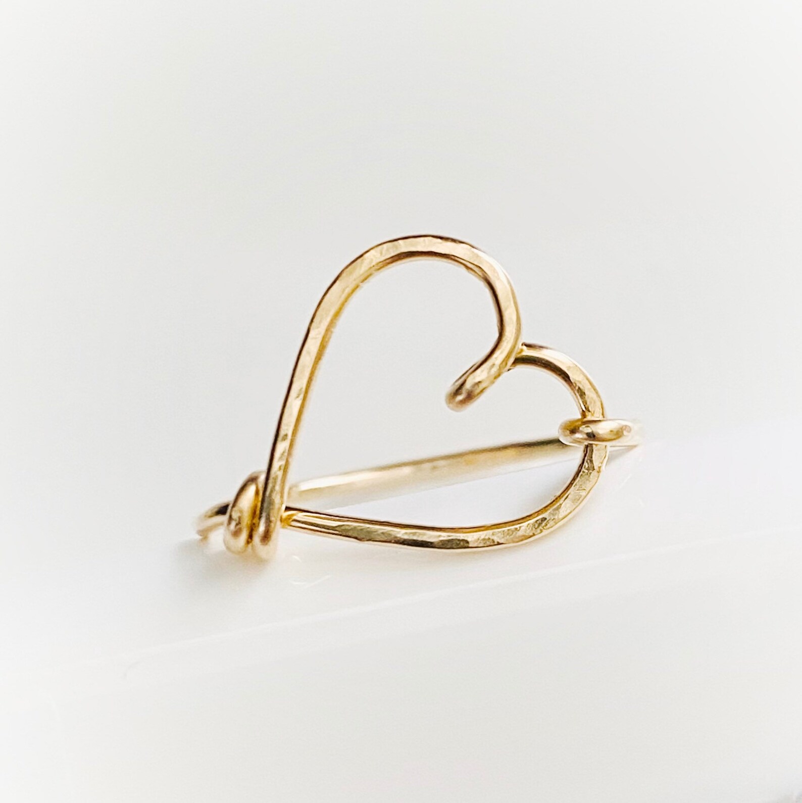Large Heart Ring Heart Ring in 14k Gold Filled Sideway Heart - Etsy