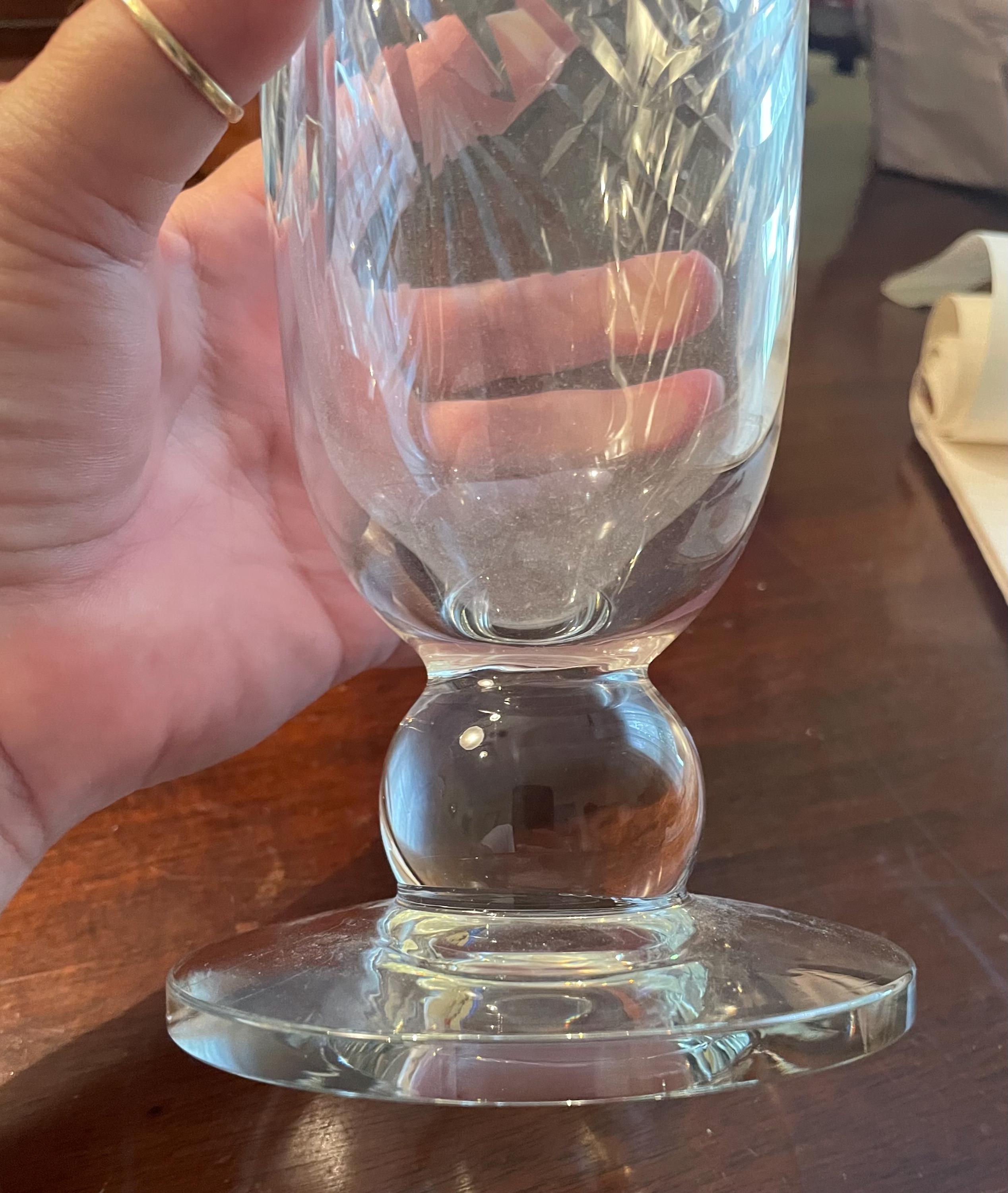Vintage Clear Glass Vase: Cross Hatch Design, Ball Base - Etsy