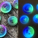 Aurora Borealis Glow Buttons American Handmade Northern Lights Blue ...