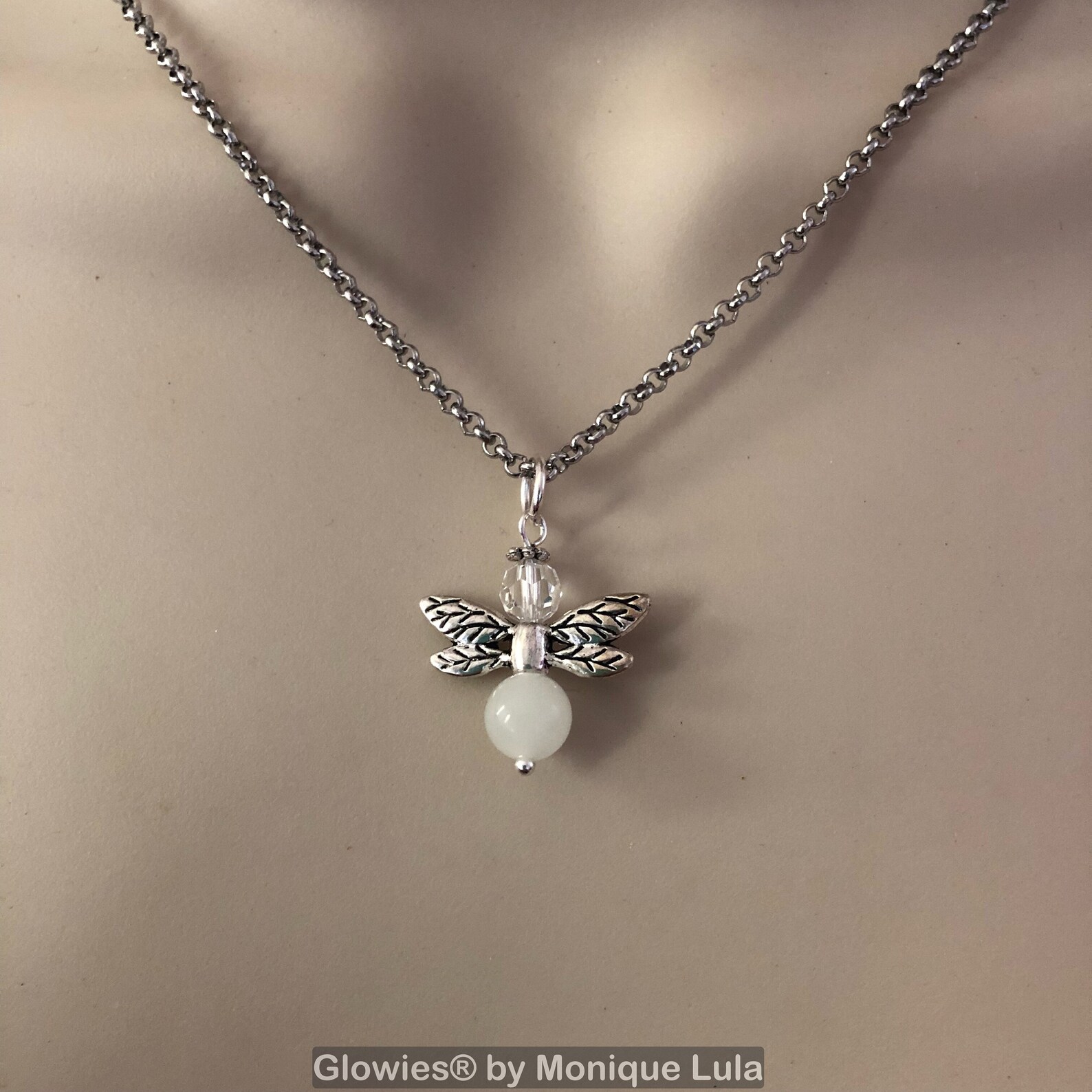 April Birthstone Necklace Glowing Firefly Crystal Pendant - Etsy