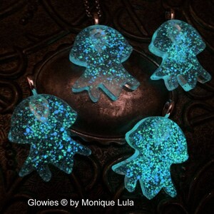 Glowing Jellyfish Space Galaxy Glow in the Dark Necklace - Etsy