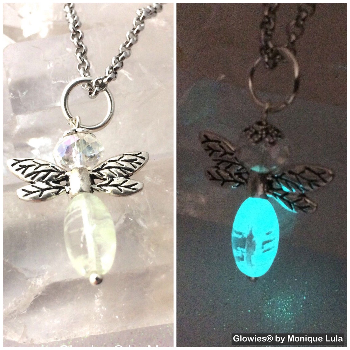 Handmade Glow Glass Firefly Necklace Fireflies - Etsy