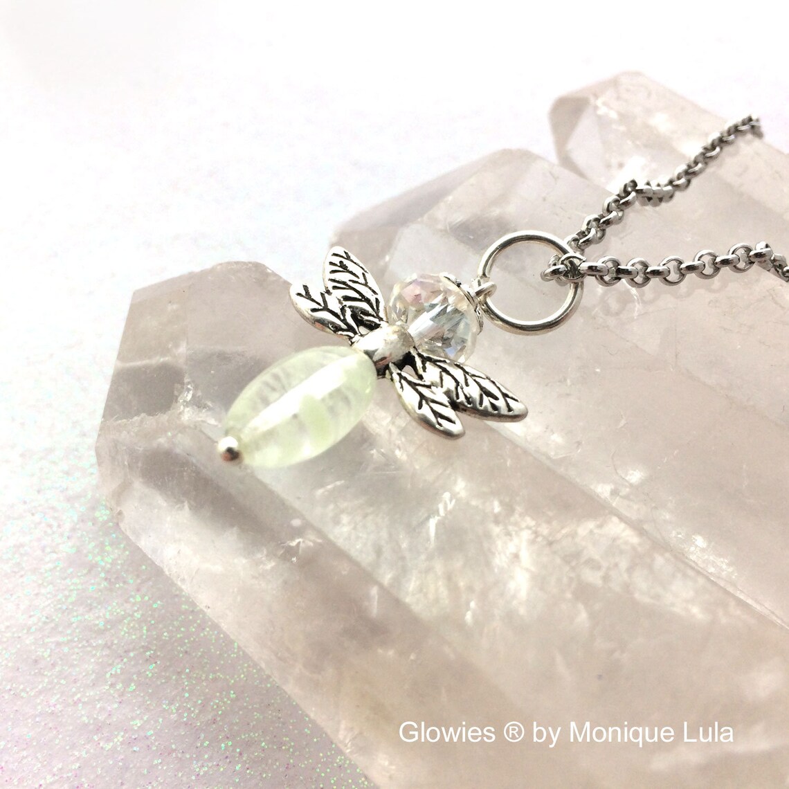 Handmade Glow Glass Firefly Necklace Fireflies - Etsy