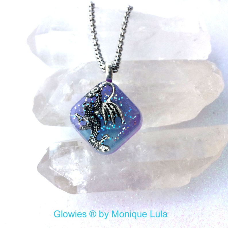 Glow in the Dark Dragon Necklace Magic Fantasy Jewelry | Etsy