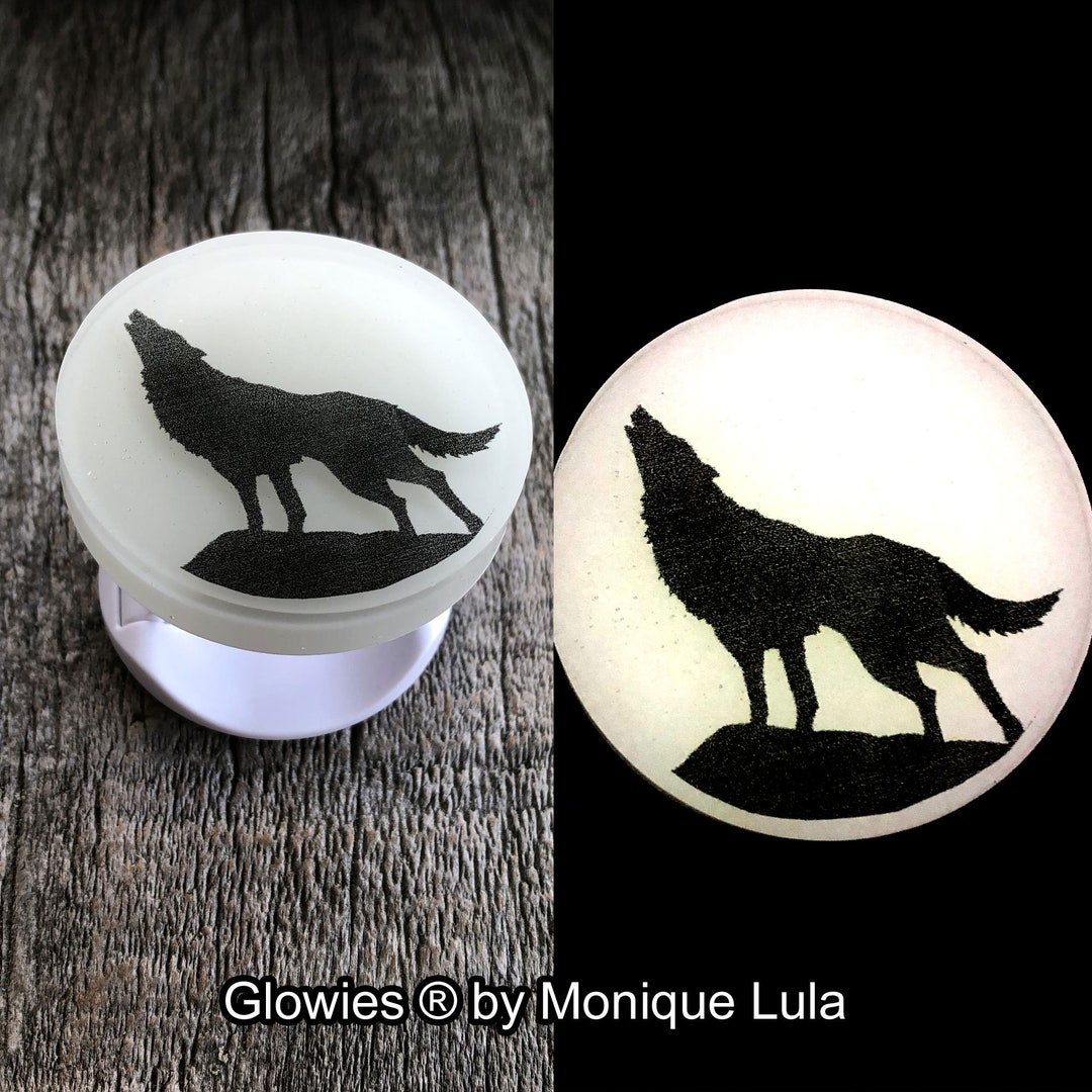 Full Moon Howling Wolf Glow in the Dark Phone Grip Stand - Etsy