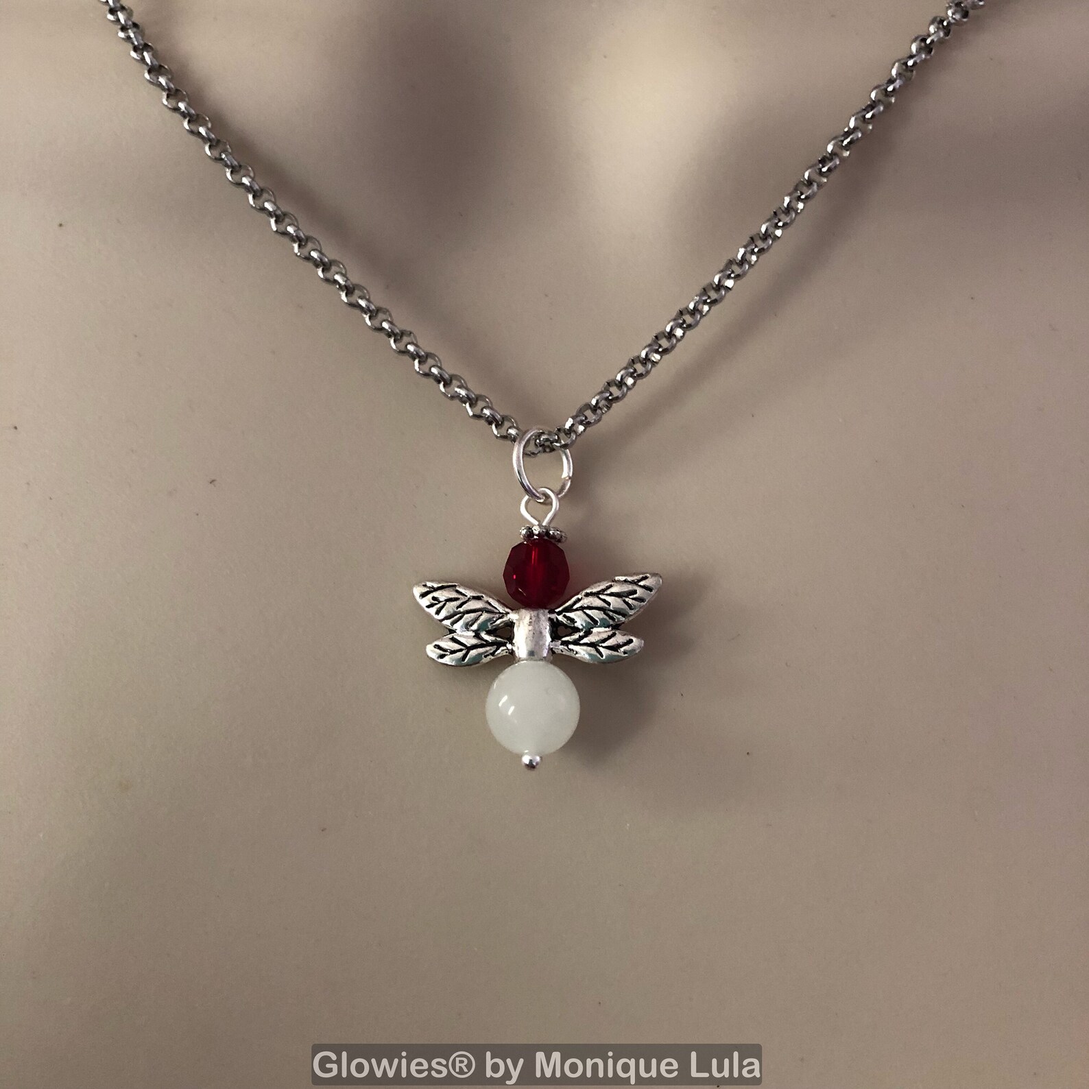 January Birthstone Necklace Glowing Firefly Garnet Crystal | Etsy