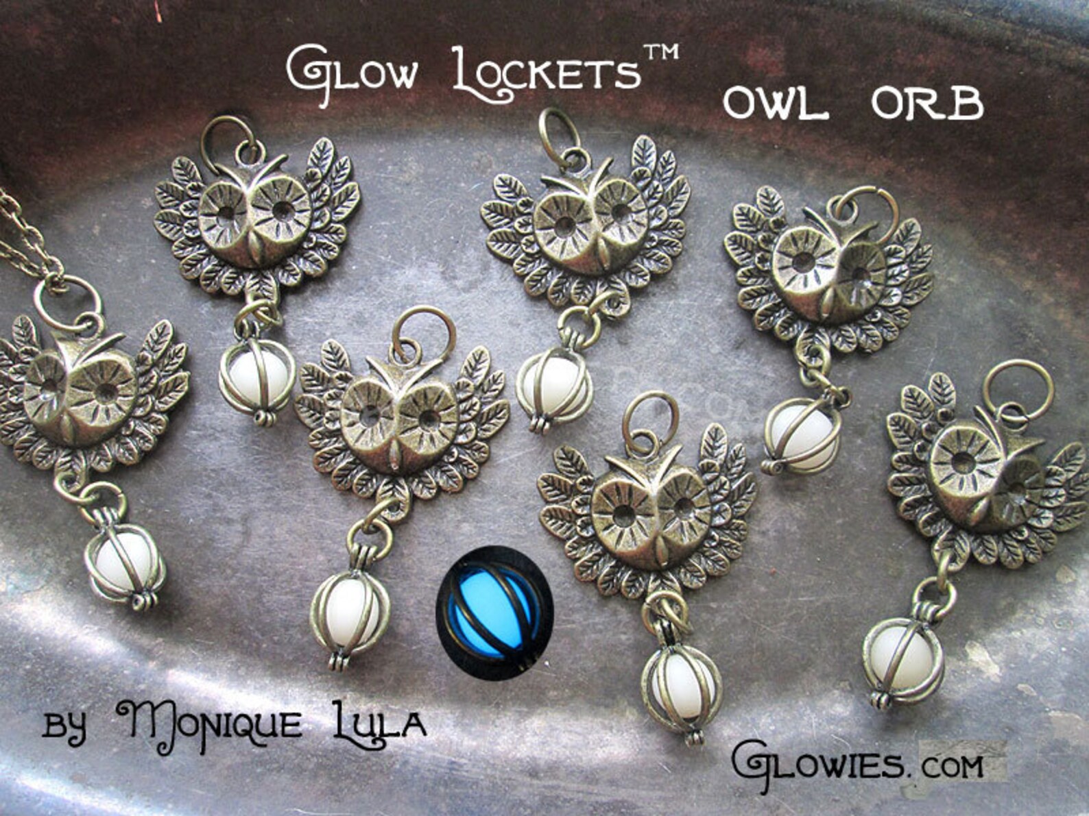 Owl Orb Glow Locket Pendant Bronze - Etsy