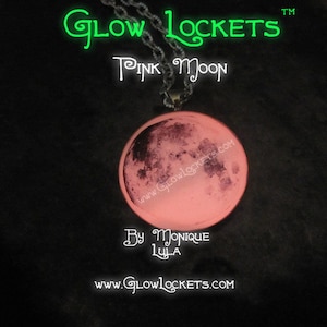 Full Pink Moon Real Space Glow in the Dark 1" - Etsy