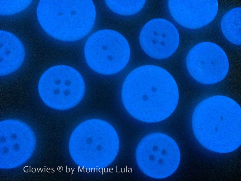 Blue Holographic Glitter Glow in the Dark Handmade Buttons | Etsy