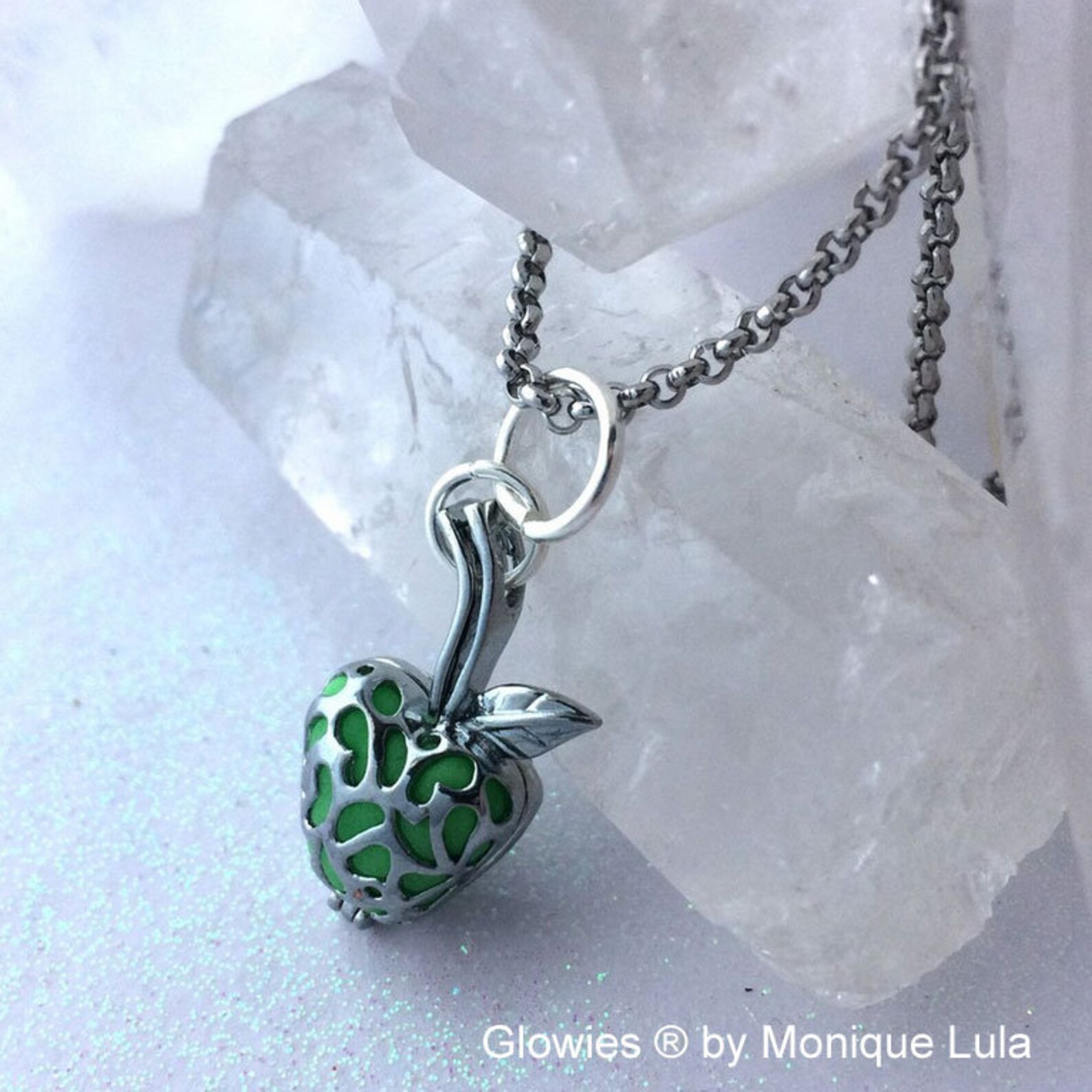 Enchanted Apple Caged Glow Locket Pendant Silver - Etsy