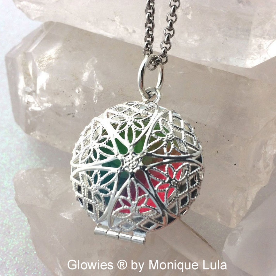 Rainbow Mystic Glow Locket - Etsy