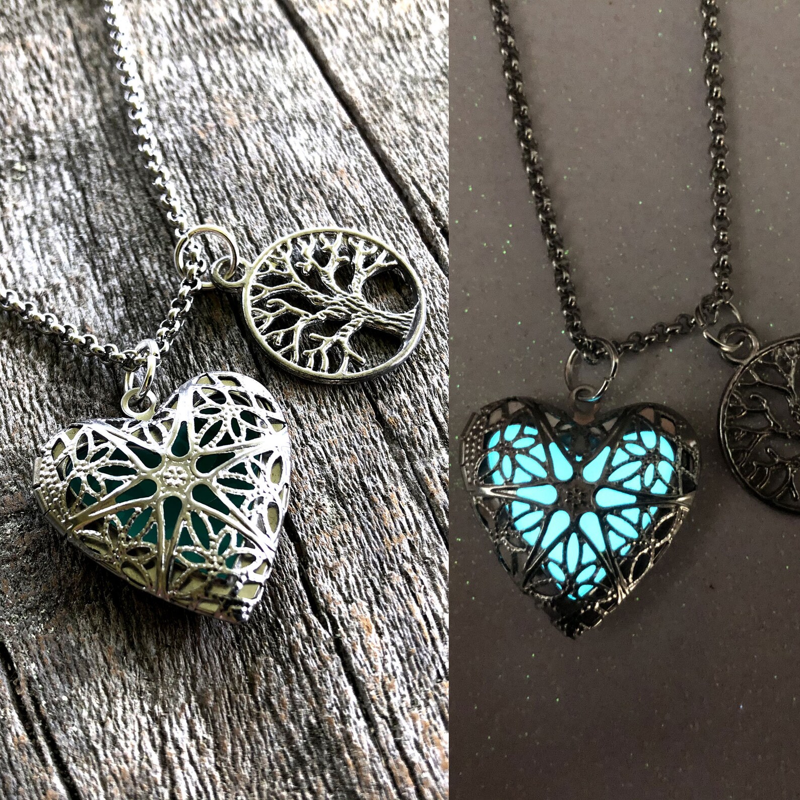 Heart of the Forest Glow Locket ® With Tree of Life Charm - Etsy