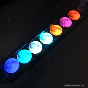Full Moon Glow in the Dark Magic Necklace Galaxy Space Pendant Luna ...