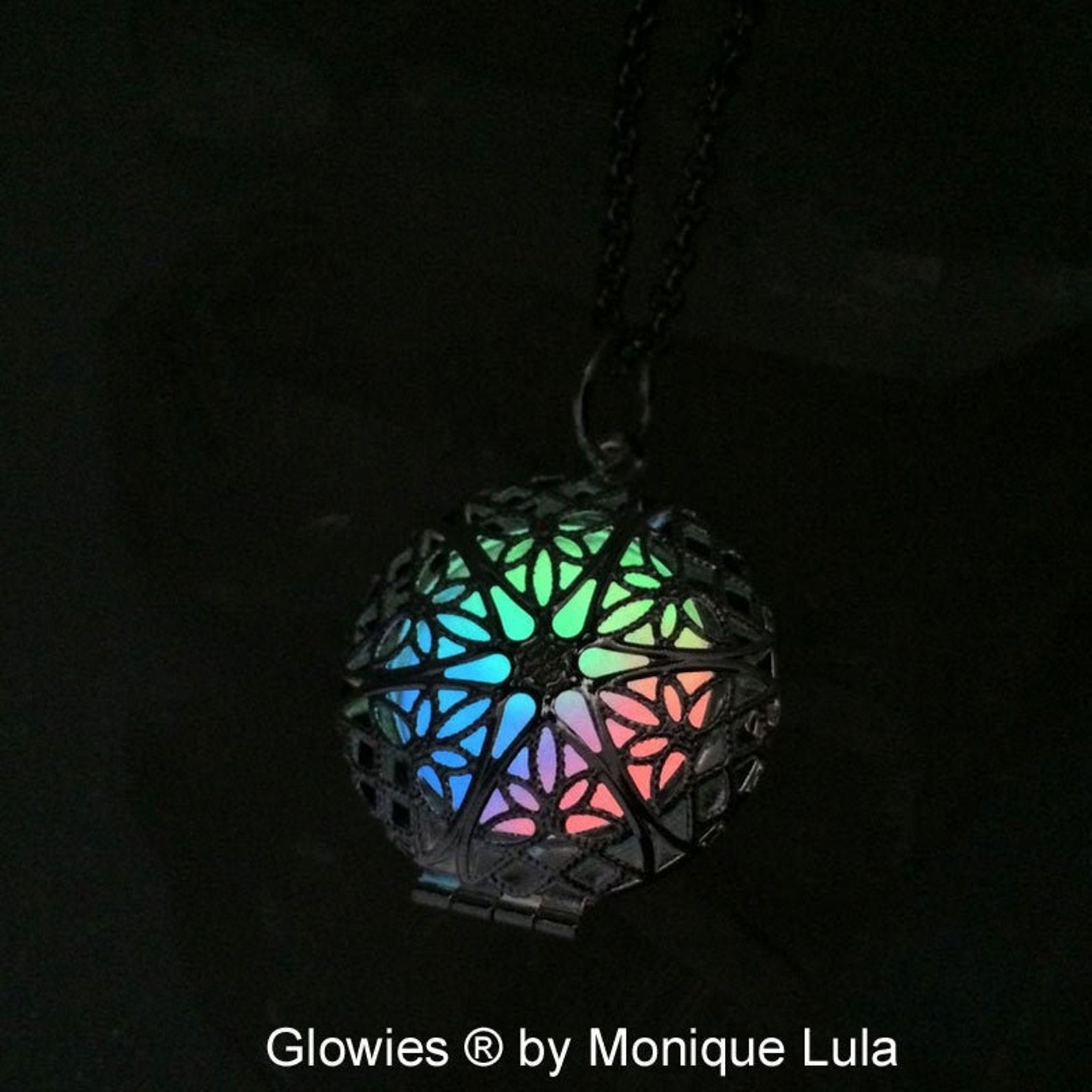 Rainbow Mystic Glow Locket - Etsy
