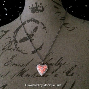 Red Heart Glow Locket Silver - Etsy