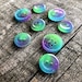 Aurora Borealis Glow Buttons American Handmade Northern Lights Blue ...