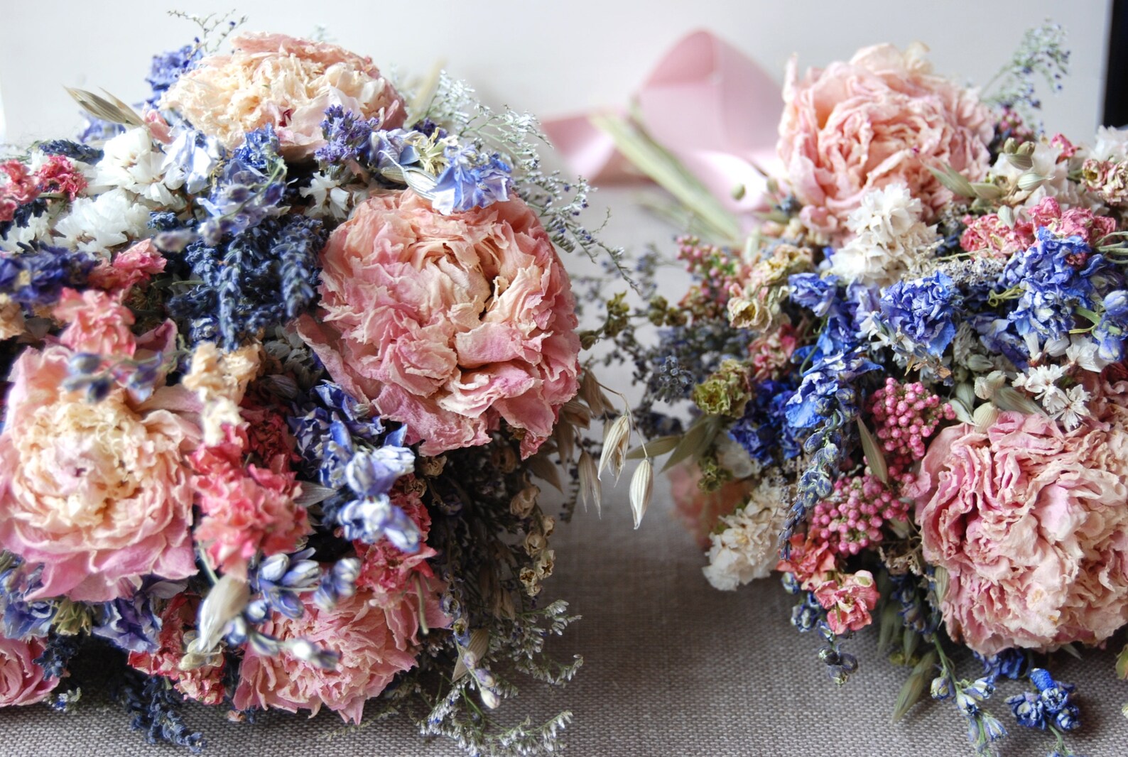 Custom Color Design Dried Wedding Flowers Brides Bouquet Color - Etsy