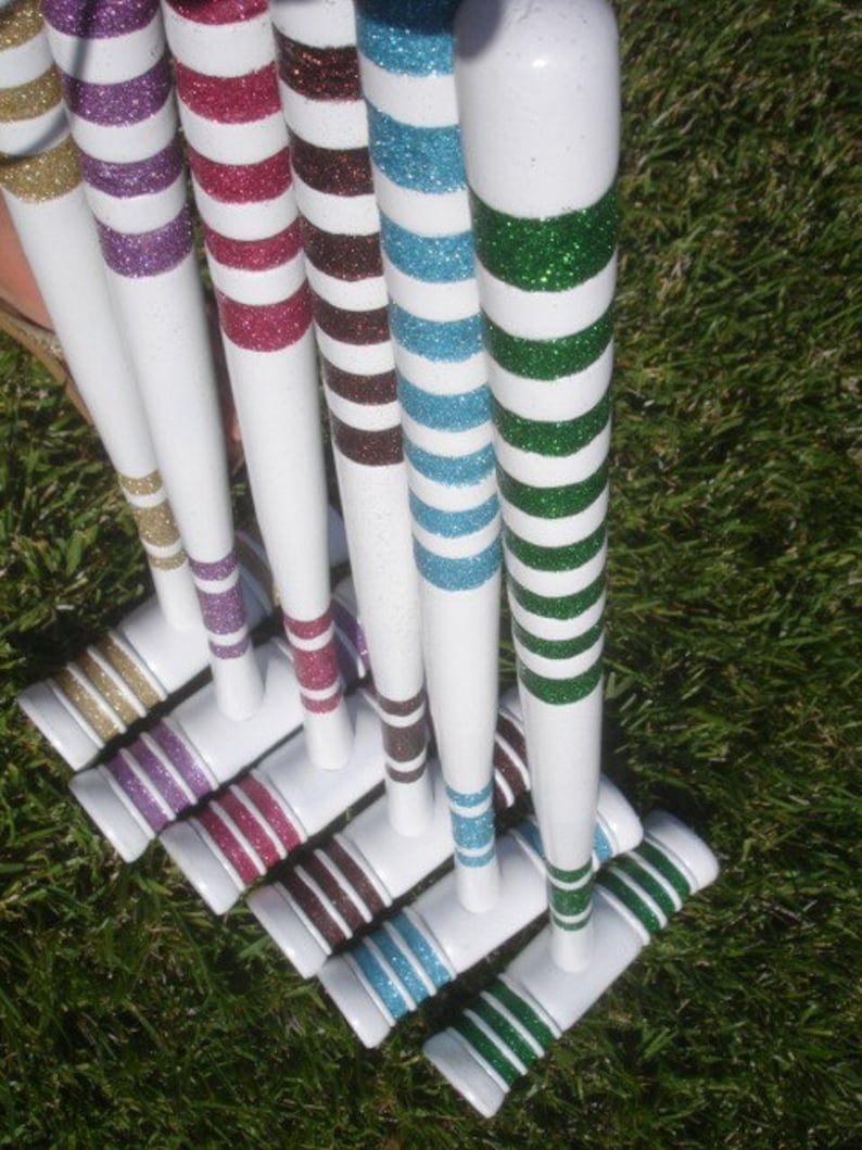 Custom Glittered Vintage Croquet Set - Etsy