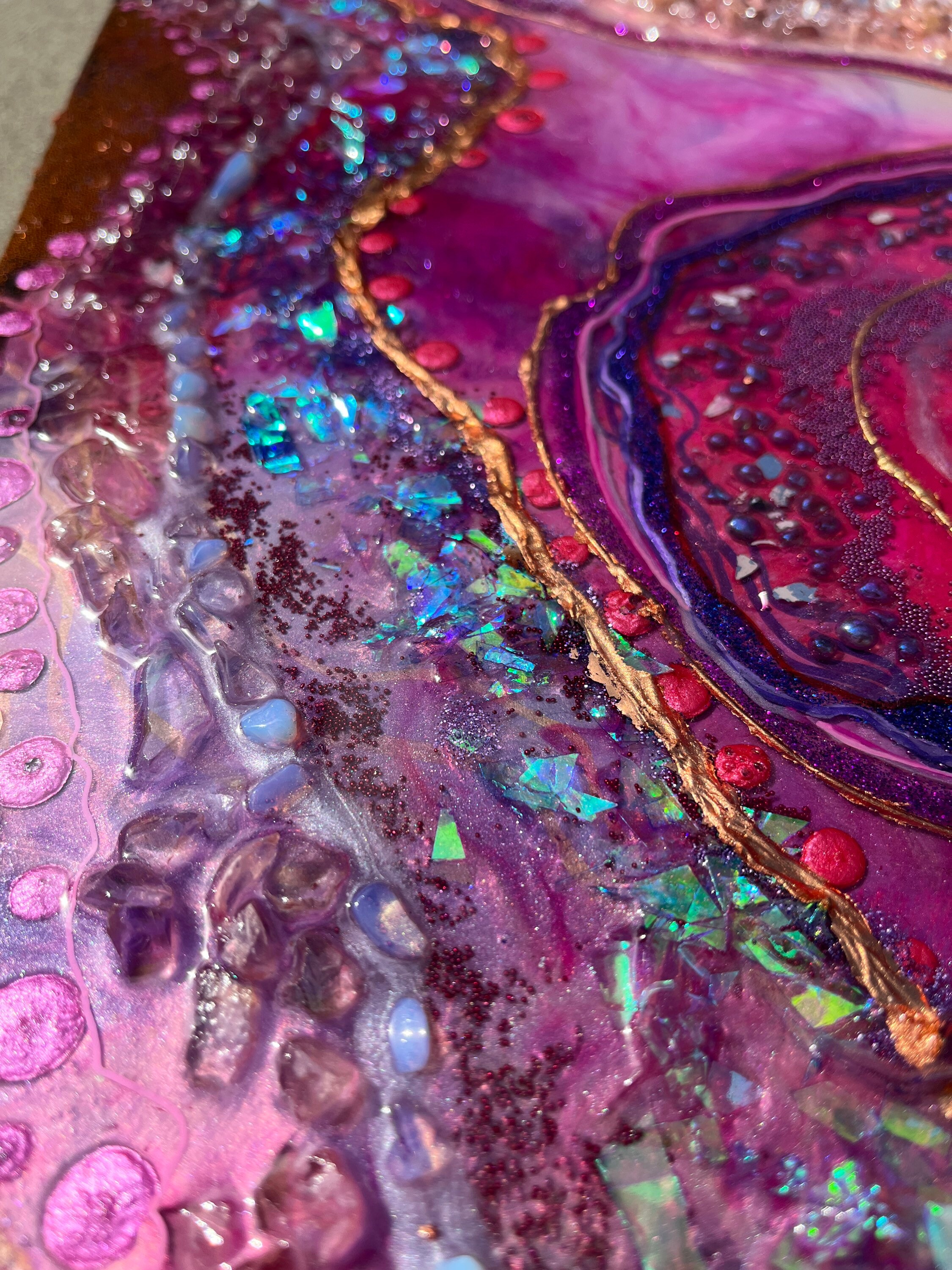 Geri Pink, Resin Geode, Agate Painting - Etsy