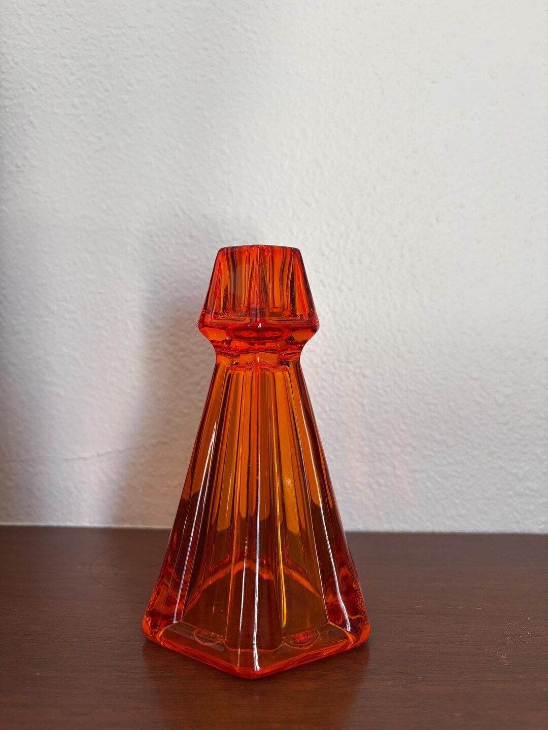 Vintage Viking Epic Column Rib Pattern Candlestick Persimmon Orange - Etsy
