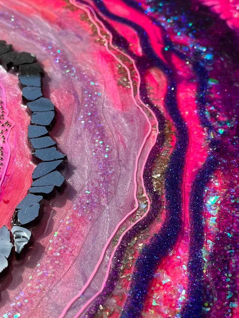 Grace Pink Resin Geode Agate Painting - Etsy