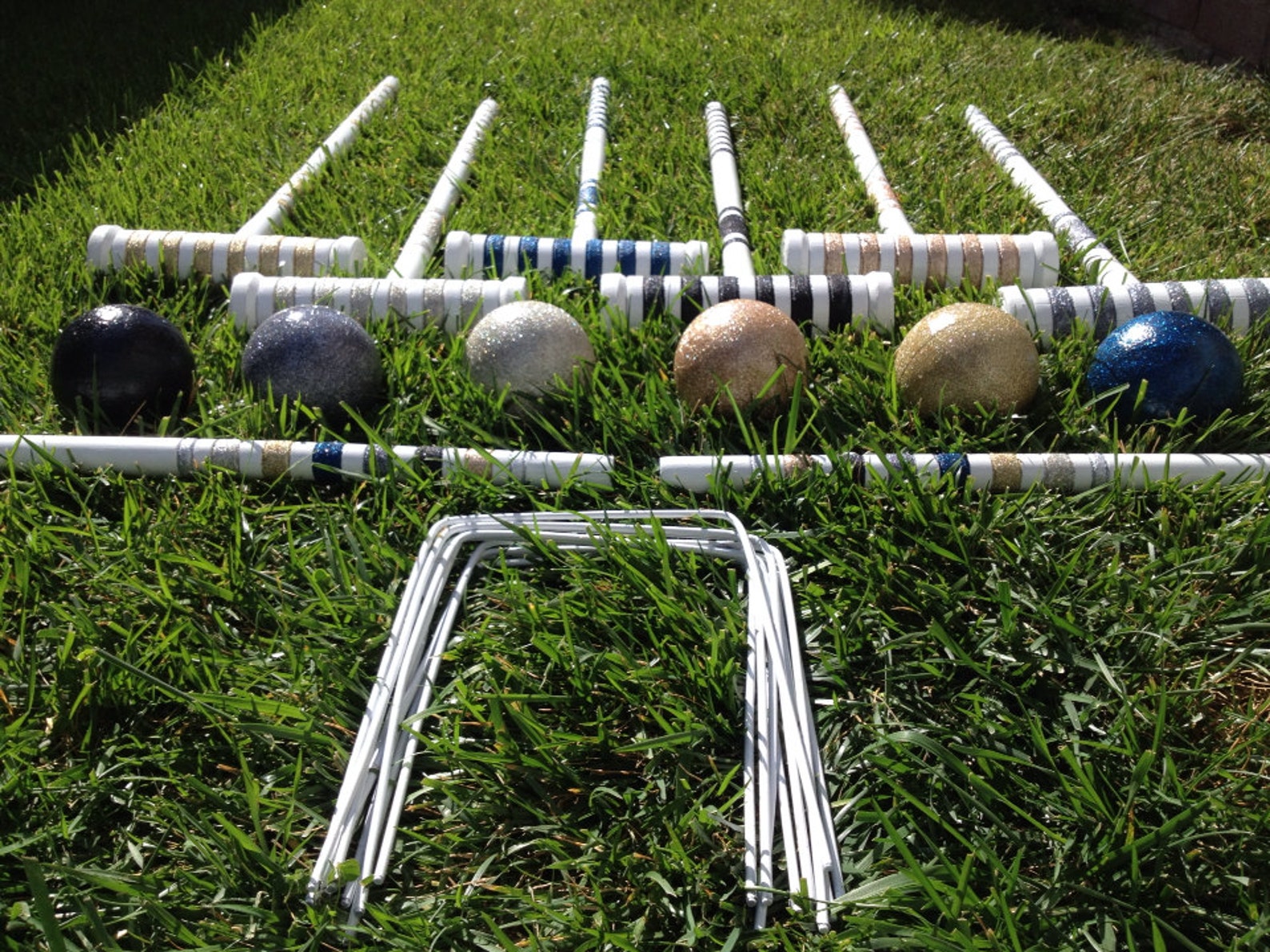 Custom Glittered Vintage Croquet Set - Etsy